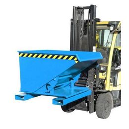 Bauer Kippbeh&auml;lter Typ 3S 600, Tragf&auml;higkeit 1000 kg, mit 3-seitiger Kippfunktion, blau RAL 5012