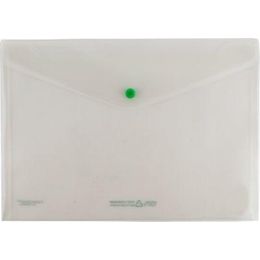 Sichttasche Foldersys FolderGreen&reg;, A4 Querformat, 0,20 mm, Druckknopf-Verschluss, B 335 x H 235 mm, 100 % Post Consumer Recycling PP, transparent, 10 St&uuml;ck