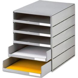 Styro&reg; Schubladenbox Styroval Pro, 5 Schubladen, offen, DIN C4, PolyStyrol, &ouml;ko-grau
