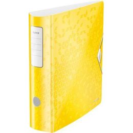 Leitz&reg; Ordner Active WOW, DIN A4, R&uuml;ckenbreite 82 mm, 5 St&uuml;ck, gelb