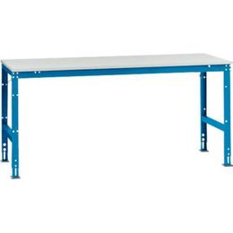 Manuflex Arbeitstisch UNIVERSAL Standard, 2000 x 1000 mm, Melamin lichtgrau, lichtblau
