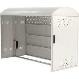 Anbausatz mit Seitenwand f&uuml;r Fahhradgarage BikeBox 1 B mit Bogendach, grauwei&szlig; RAL9002