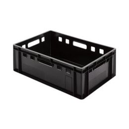 Euro Box Fleischkasten, lebensmittelecht, Inhalt 35,3 L, geschlossene Version, schwarz