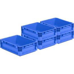 Sch&auml;fer Shop Euro Box Leichtbeh&auml;lter SSI Sch&auml;fer ELB 4120, Inhalt 10,9 L, stapelbar, ohne Deckel, mit Unterfassgriff, Polypropylen, blau, 5 St&uuml;ck