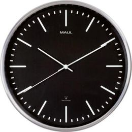 Funk Wanduhr Maul Maulfly, schwarz, rund, für Innenräume ∅ 300 mm, Auto-Zeitumstellung, Kunststoff & Glas mit Batterie