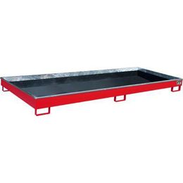 Bauer Regalwanne RW 3300-1 PE, mit PE-Einsatz, B 3262 x T 1312 x H 195 mm, bis 240 l, Stahl lackiert, feuerrot