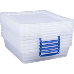 Really Useful Boxes Aufbewahrungsboxen, transparent, mit Deckel, 10,5L, 5 St&uuml;ck