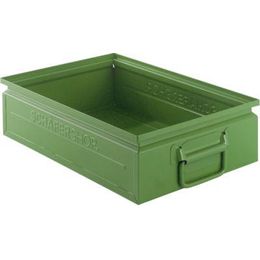 Sch&auml;fer Shop Sch&auml;fer Shop Select Stapelbox, 16 l, 100 kg, L 478 x B 307 x H 120 mm, Stahl, RAL 6011 (resadagr&uuml;n)