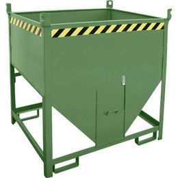 Bauer Silobeh&auml;lter SGS 75, mit Schieberverschluss, L 1000 x B 1200 x H 1260 mm, 0,75 m&sup3;, bis 1000 kg, Stahl, Resedagr&uuml;n