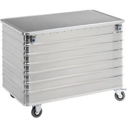 Transportwagen aus Aluminium, mit Scharnierdeckel, 656 l