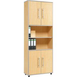 Sch&auml;fer Shop Sch&auml;fer Shop Select Kombischrank Moxxo IQ, Holz, 4 Fl&uuml;gelt&uuml;ren, 2 offene F&auml;cher, 6 OH, B 801 x T 362 x H 2166 mm, Ahorn-Dekor