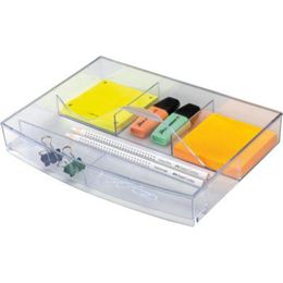 Schubladeneinsatz HAN, f&uuml;r Impuls/Systembox Karma, 6 F&auml;cher, Tragegriff, B 237 x T 180 x H 40 mm, transparent