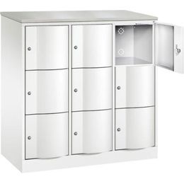 C+P Schlie&szlig;fachschrank Resisto, 3 Abteile, 9 F&auml;cher, B 1148 x T 540 x H 1255 mm, Verkehrswei&szlig;/Verkehrswei&szlig;