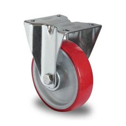 CASCOO Bockrolle N2U6, mit Rad-&oslash; 100 mm x B 32 mm, Polyamid-Felge, Polyurethan-Lauffl&auml;che, rot, Rollenlager, bis 150 kg