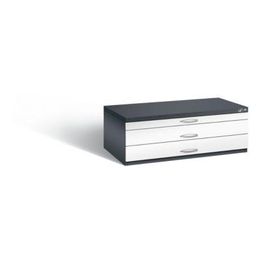 Planschrank aus Stahl, f&uuml;r Formate bis DIN A1, 3 Schubladen