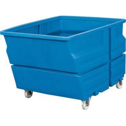 ASECOS Mehrzweckbeh&auml;lter, Polyethylen, blau, 800 l, B 1030 x T 1340 x H 900 mm, mit Rollen