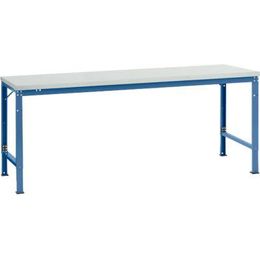 Manuflex Grundtisch UNIVERSAL Spezial, 2000 x 1000 mm, Kunststoff lichtgrau, brillantblau