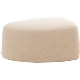 Polsterm&ouml;bel Leyform GOGO Pouf, mittel, oval, B 980 x T 910 x H 440 mm, mit Gleitern, Stoffbezug, beige