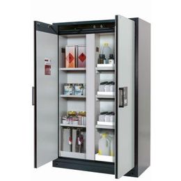 Sicherheitsschrank Typ 90 ASECOS Q-CLASSIC-90, Fl&uuml;gelt&uuml;ren, Front Lichtgrau, B 1193 x T 615 x H 1953 mm