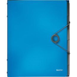 Leitz&reg; Dokumentenmappe Solid, DIN A4, 3 Schutzkappen, 6 F&auml;cher, PP, hellblau
