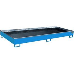 Bauer Regalwanne RW 3300-2 PE, mit PE-Einsatz, B 3262 x T 1312 x H 267 mm, bis 540 l, Stahl lackiert, lichtblau