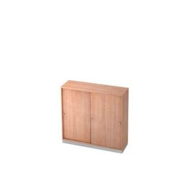 Schiebet&uuml;renschrank, 3 OH, B 1200 x T 400 mm, Nussbaum-Dekor
