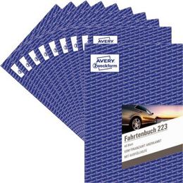 Avery Zweckform 223-10 Fahrtenbuch, Format A5, 10 B&uuml;cher mit jeweils 40 Blatt, FSC&reg;-Papier, wei&szlig;