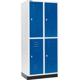Sch&auml;fer Shop Sch&auml;fer Shop Select Kleiderspind, mit 2 x 2 Abteilen, 400 mm, mit Sockel, Drehriegelverschluss, T&uuml;r enzianblau
