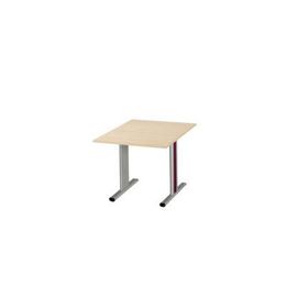 Sch&auml;fer Shop Sch&auml;fer Shop Select Besprechungstisch Planova Basic, Quadrat, T-Fu&szlig;, B 1000 x T 1000 x H 717 mm, Ahorn/wei&szlig;aluminium RAL 9006