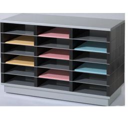 PAPERFLOW Sortierstation, DIN A4, Stahl/Polystyrol, 18 F&auml;cher