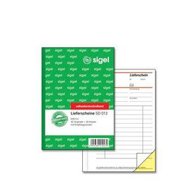 Sigel&reg; Lieferschein mit Empfangsschein SD 013, DIN A6 hoch, 2 x 40 Blatt, selbstdurchschreibend