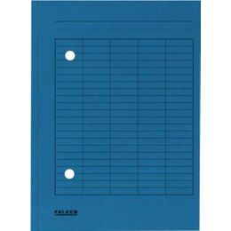 Dokumentenmappe Falken, DIN A4, 2-seitiger Gitterdruck, B 231 x H 318 mm, Karton, blau