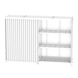 Regalcontainer Bauer CEN 59-3, Stahl, Schiebetor, B 6540 x T 1600 x H 4415 mm, blau