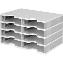 Styro&reg; Sortierstation Styrodoc Standard, DIN C4, 4 Etagen/2-reihig/8 F&auml;cher, grau/grau