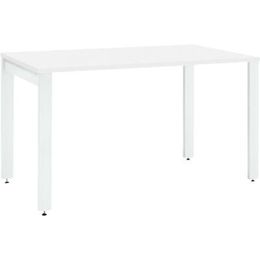 Sch&auml;fer Shop Sch&auml;fer Shop Select Schreibtisch LOGIN, 4-Fu&szlig;, B 1200 x T 800 x H 740 mm, wei&szlig;/verkehrswei&szlig;