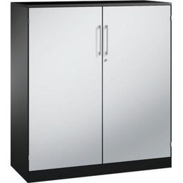 Fl&uuml;gelt&uuml;renschrank ASISTO C 3000, 3 Ordnerh&ouml;hen, B 1200 mm, anthrazit/alusilber