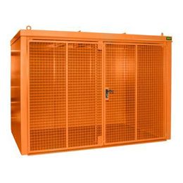 Gasflaschencontainer Bauer GFC-B M4, B 1570 x T 3120 x H 2295, f&uuml;r 60 Gasflaschen, feuerbest&auml;ndig, abschlie&szlig;bar, orange