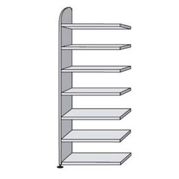 Kerkmann B&uuml;roregal Dante&reg;, Regalfeld, H 2600 x B 1000 mm, ohne R&uuml;ckwand, lichtgrau