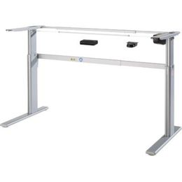 Schreibtischgestell Standard, f&uuml;r Tischbreiten 1200-1800 mm, elektrisch h&ouml;henverstellbar, H 725-1185 mm, C-Fu&szlig;, wei&szlig;aluminium