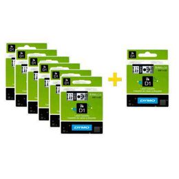 Dymo&reg; Sparset Schriftbandkassetten 40913, 9 mm breit, wei&szlig;/schwarz, 6 + 1 GRATIS