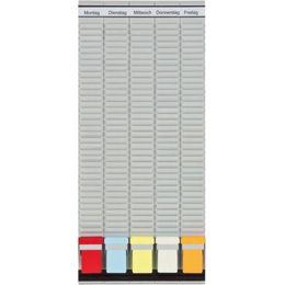 Franken T-Kartentafel 5-Tage Wochenplaner, 31,5 x 78 cm, 5 Tr&auml;ger, 35 Schlitze, PV-SET2