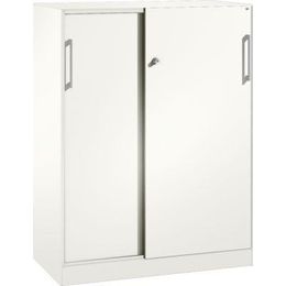 Schiebet&uuml;renschrank ASISTO C 3000, 3 Ordnerh&ouml;hen, mit Abdeckplatte, Breite 1000 mm, wei&szlig;/wei&szlig;
