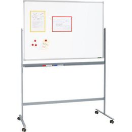 Sch&auml;fer Shop Sch&auml;fer Shop Select Mobiles Whiteboard, um 360&deg; drehbare Tafel, wei&szlig; lackiert, Ablageschale, 4 Lenkrollen, B 1200 x H 900 mm