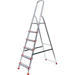 SZ Metall Alustufenstehleiter, belastbar bis 150 kg, 6 Stufen