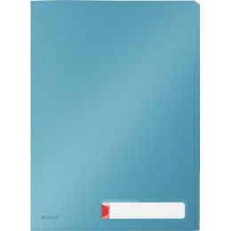 Leitz&reg; Sichth&uuml;lle Cosy Privacy, blickdicht, DIN A4, bis zu 40 Blatt, 3 F&auml;cher, Beschriftungsschild, 3 St&uuml;ck, blau