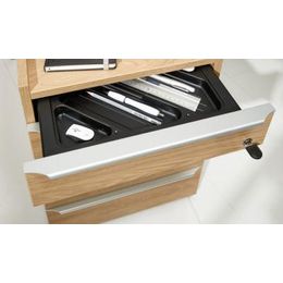 Rollcontainer QUANDOS BOX, 1 Utensilienauszug, 3 Sch&uuml;be, B 430 x T 800 x H 570 mm, Eiche Masonic