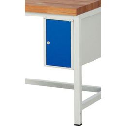 Rau Utensilienbox f&uuml;r h&ouml;henverstellbare Arbeitstische Adlatus, abschlie&szlig;bar, B 245 x T 650 x H 360 mm, LichtgRau/Enzianblau