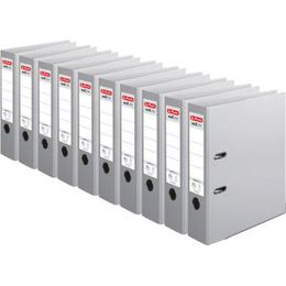 Herlitz Ordner maX.file protect plus, DIN A4, R&uuml;ckenbreite 80 mm, 10 St&uuml;ck, grau