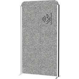 Maul Stellwandsystem Maulcocoon Akustik, B 1000 x H 1800 mm, dunkelgraue Oberfl&auml;che, silber