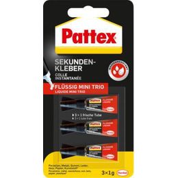 Pattex Sekundenkleber Classic fl&uuml;ssig Mini Trio, 3 x 1 g